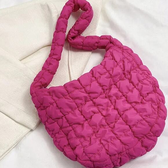 Sweet Cherry Sky | Bags | Nylon Puffer Solid Color Purse Tote Handbag ...